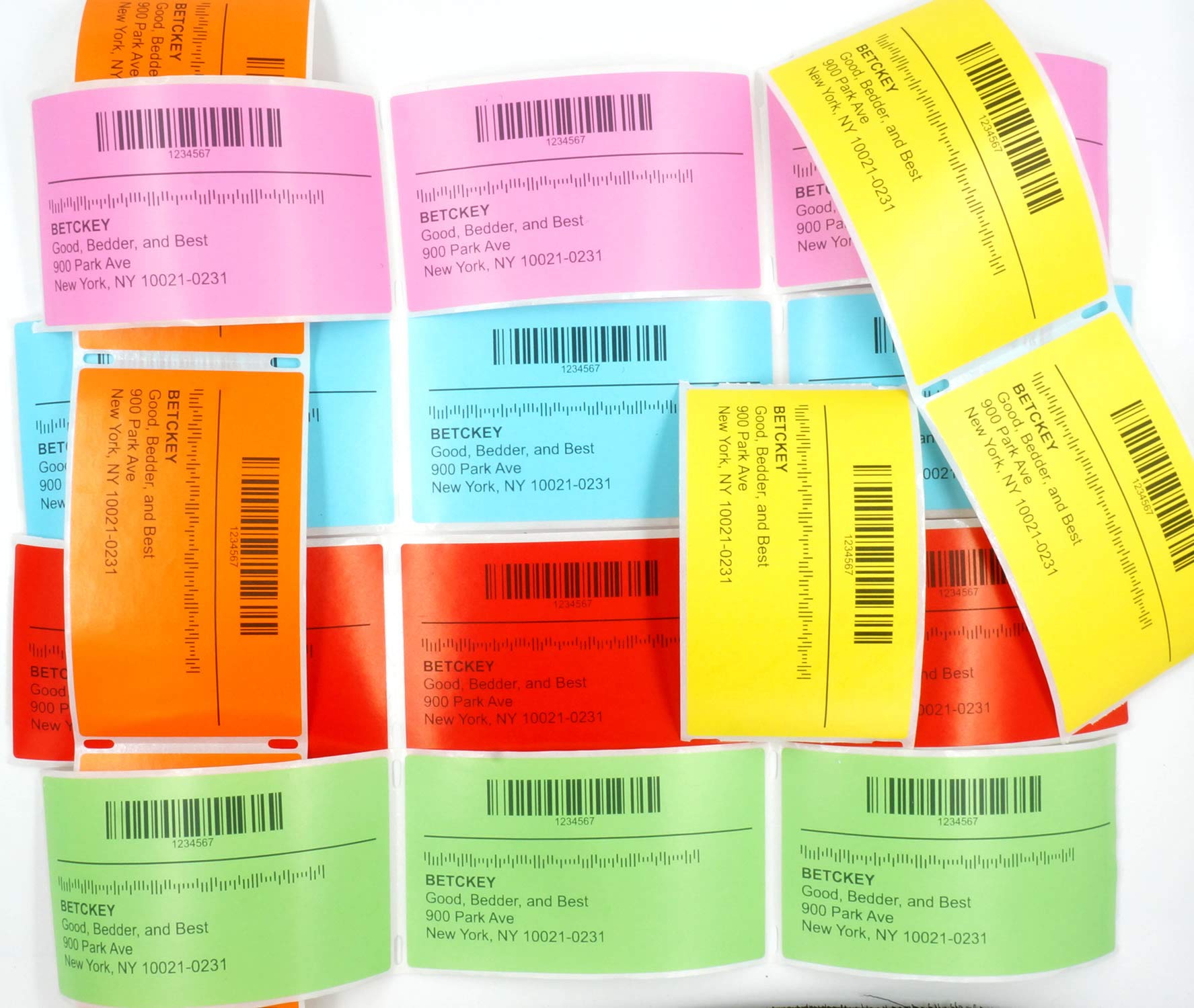 BETCKEY - Compatible DYMO 30334 (2-1/4" x 1-1/4") Medium Multipurpose Barcode/FNSKU Labels - Compatible with Rollo, DYMO Labelwriter 450, 4XL & Zebra Printers[6 Rolls, 6000 Labels, Blue]