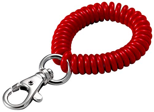 Lucky Line 2β Diameter Spiral Wrist Coil with Trigger Snap, Flexible Wrist Band Key Chain Bracelet, Stretches to 12β, Color May Vary (40701)