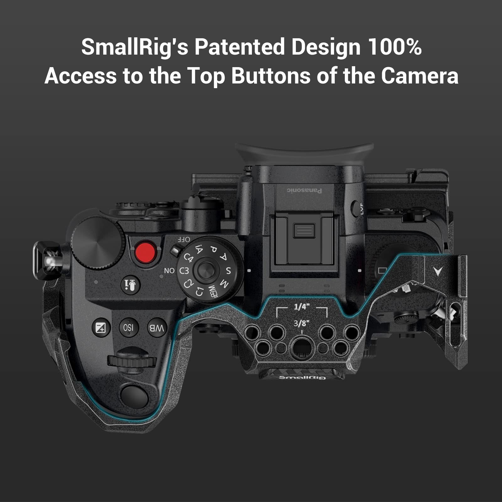 SmallRig GH6 Camera Cage for Panasonic LUMIX GH6, Streamlined Structure Camera Rig, Built-in NATO Rail & Cold Shoe Mount 3440