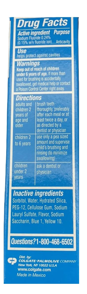 Colgate Kids Cavity Protection Fluoride Toothpaste, Bubble Fruit Flavor, Travel Size 0.85 oz (24g) - Pack of 8