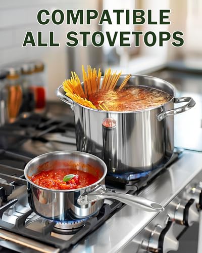 Cooks Standard Stainless Steel Saucepan with Lid, Multi-Ply Clad Sauce Pot 3-Quart, Silver