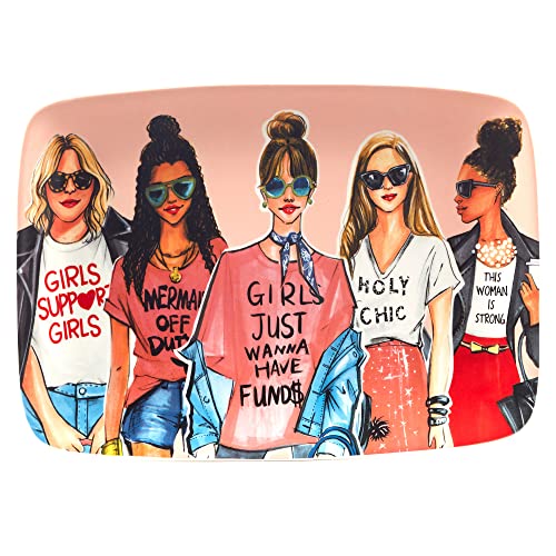 Certified International Girlfriends Rectangular Platter, 14.2" X 10.5"