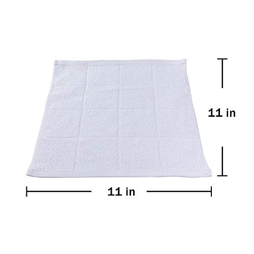 Glynniss Dishcloths Kitchen Highly Absorbent Dish Rags 100% Cotton Dish Cloths for Washing Dishes, Cleaning (11 x 11 Inches, 12 pcs, White)