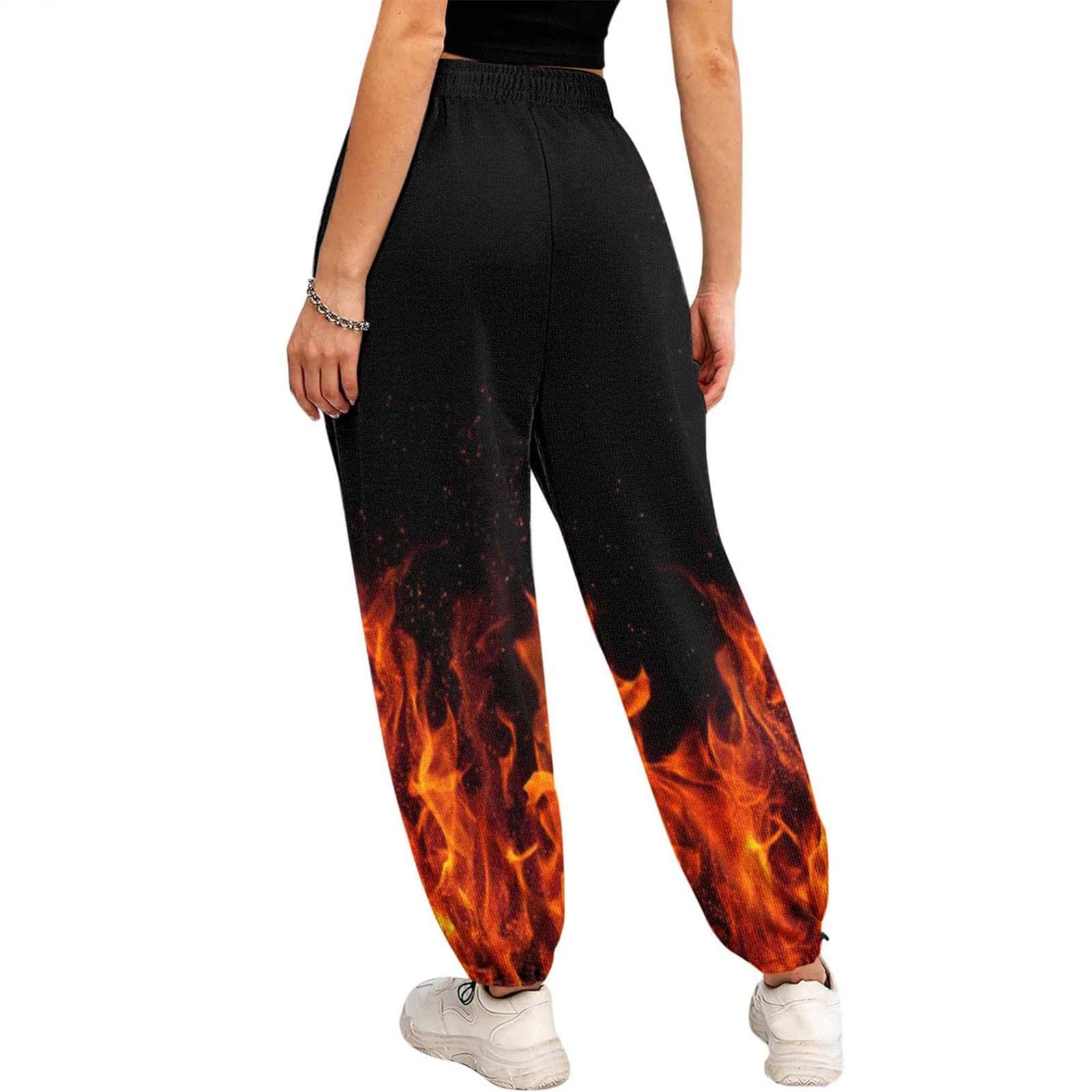 Cinch Bottom Sweatpants for Women High Waisted Fleece Lined Athletic Joggers Plus Size Soft Sweat Pant with Pocket A-red