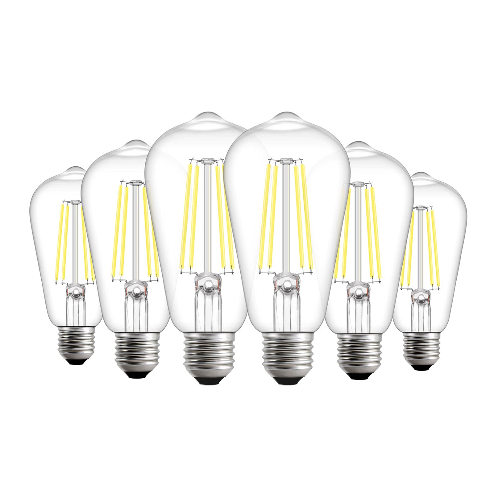 Candelabra Led Light Bulbs, 40W 500Lm E12 Led Bulb, 2700k Warm White Edison LED Light Bulbs, Amber Glass Decorative Bulb for Chandeliers, Ceiling Fan, Pendant, 6 Packs (B11 Warm White)