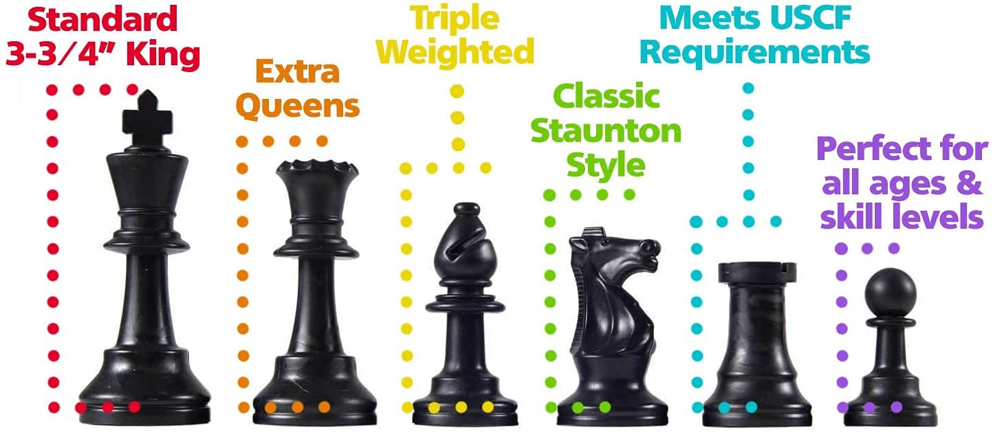 Wholesale Chess Heavy Tournament Triple Weighted Chess Pieces with 3 3/4 King