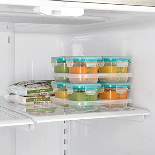 OXO Tot Glass Baby Blocks Food Storage Containers, Teal, 4 oz