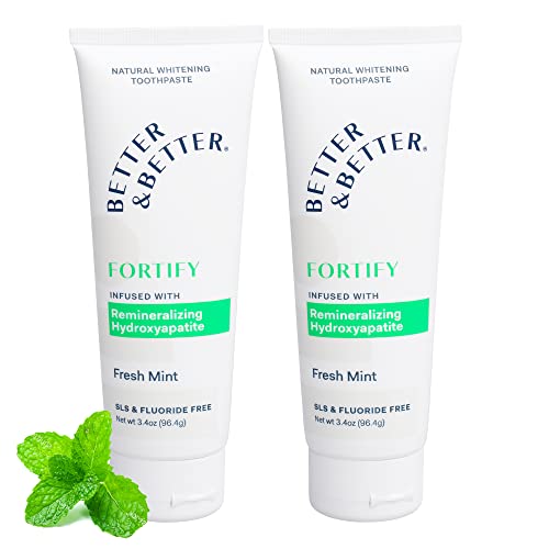 Better & Better Fortify Toothpaste | Fluoride & SLS Free Hydroxyapatite Toothpaste | 1CT Mini Tube | Remineralizing Toothpaste for Sensitivity w/Organic Mints | Vegan & Whitening Sensitive Toothpaste