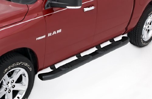Lund 22758083 Black Composite 5" Oval Bent Nerf Bars for 2009-2015.5 Dodge Ram 1500, 2010-2018 Ram 2500/3500 Quad Cab