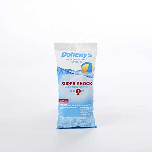 Doheny's Chlorine Super Shock | 100% Professional-Grade | Quickly Dissolving & Fast-Acting Granular Pool Sanitizing Treatment | Highly-Concentrated 68% Calcium Hypochlorite | 1 LB Treats 10,000 Gallons | Made In The USA | 24 x 1 LB Bags