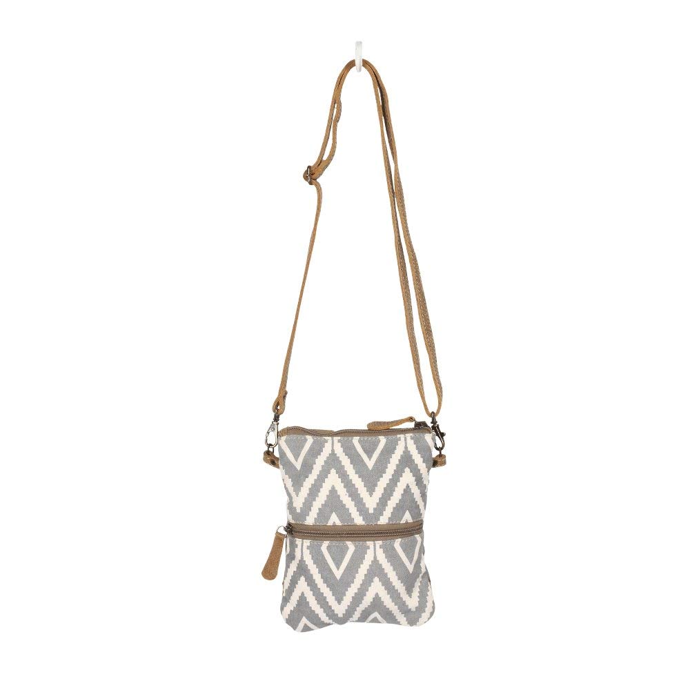 Myra Bag Gladden Upcycled Canvas Crossbody Bag S-1357, Brown, One Size