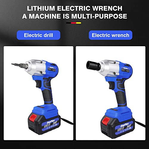 Cordless Impact Wrench 1/2 inch,420N.m Max Torque, Brushless Power Impact Gun, 6.0Ah Li-ion Battery with Fast Charger, 4Pcs Sockets, Electric Impact Driver for Car Home