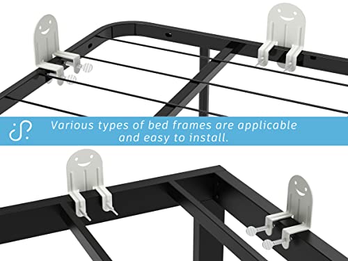 DiaOutro Bed Frame Non Slip Mattress Gaskets, 6 PCS Keep Mattress in Place, Wide Applicability Mattress Holder Easy to Assemble, Adjustable Anti-Slip Baffle Fit for Most Bed Frames, White