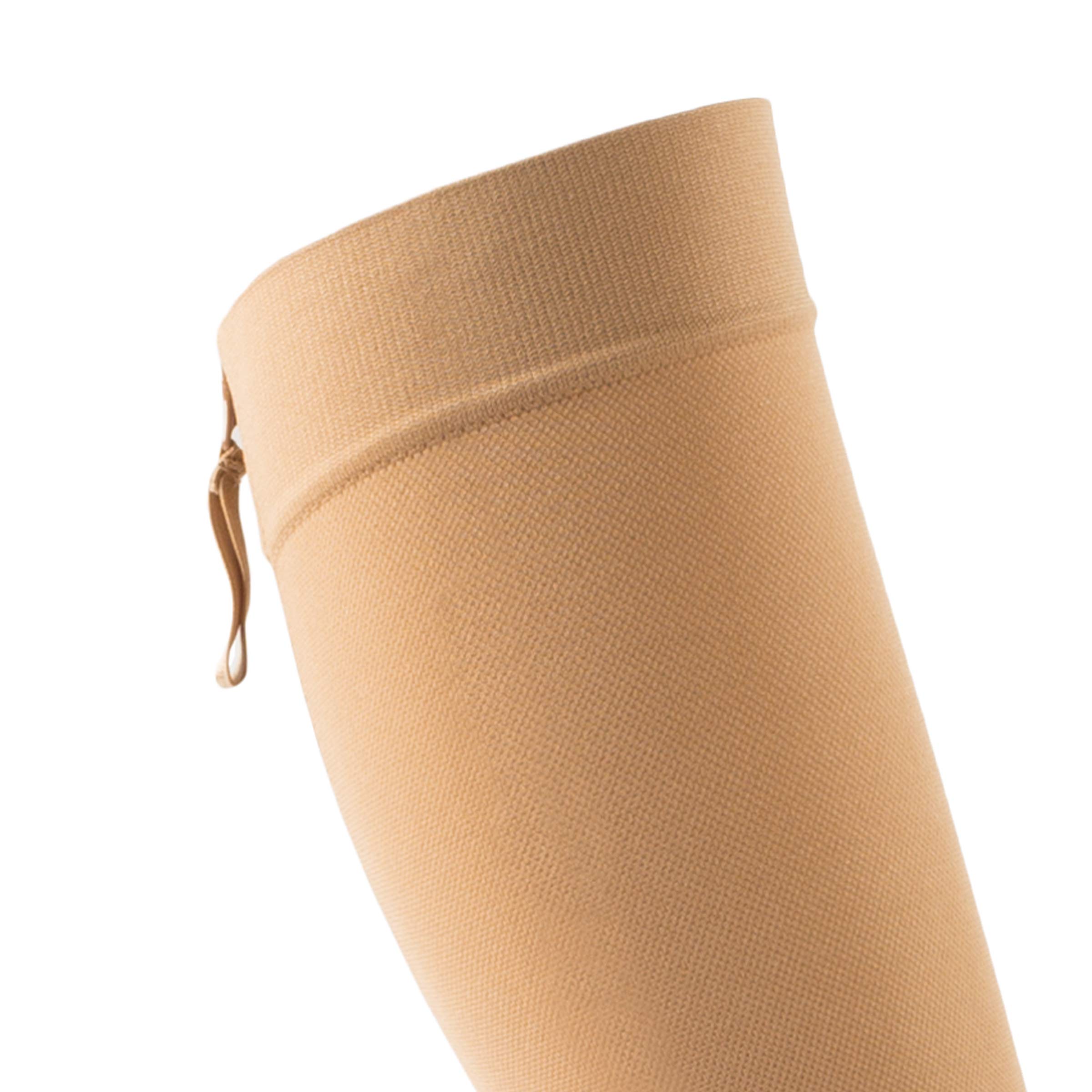 Bluestone Zipper Compression Sock 20-30mmhg for Men and Women- Therapeutic Open Toe Support Sleeve for Swelling, Circulation, Pregnancy (Medium)