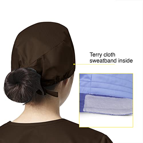 WonderWink WonderWORK Unisex Solid Scrub Cap β One Size Fits Most, Chocolate