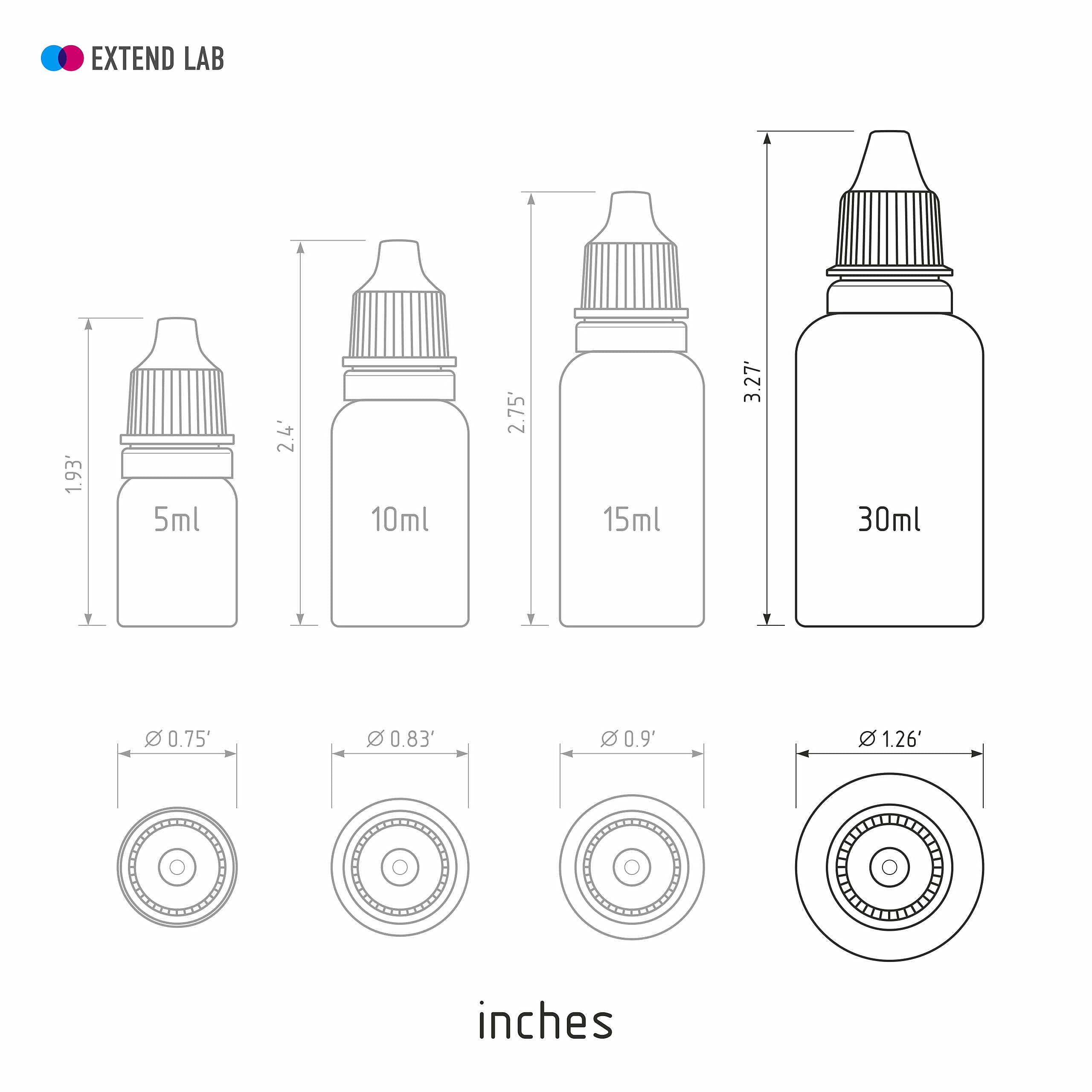 EXTEND LAB 30ml Plastic Dropper Bottle PACK OF 10 - Squeezable Eye Dropper Bottles - Refillable Mini Dropper Bottles with Srew Cap - Ideal for Essence, Oil