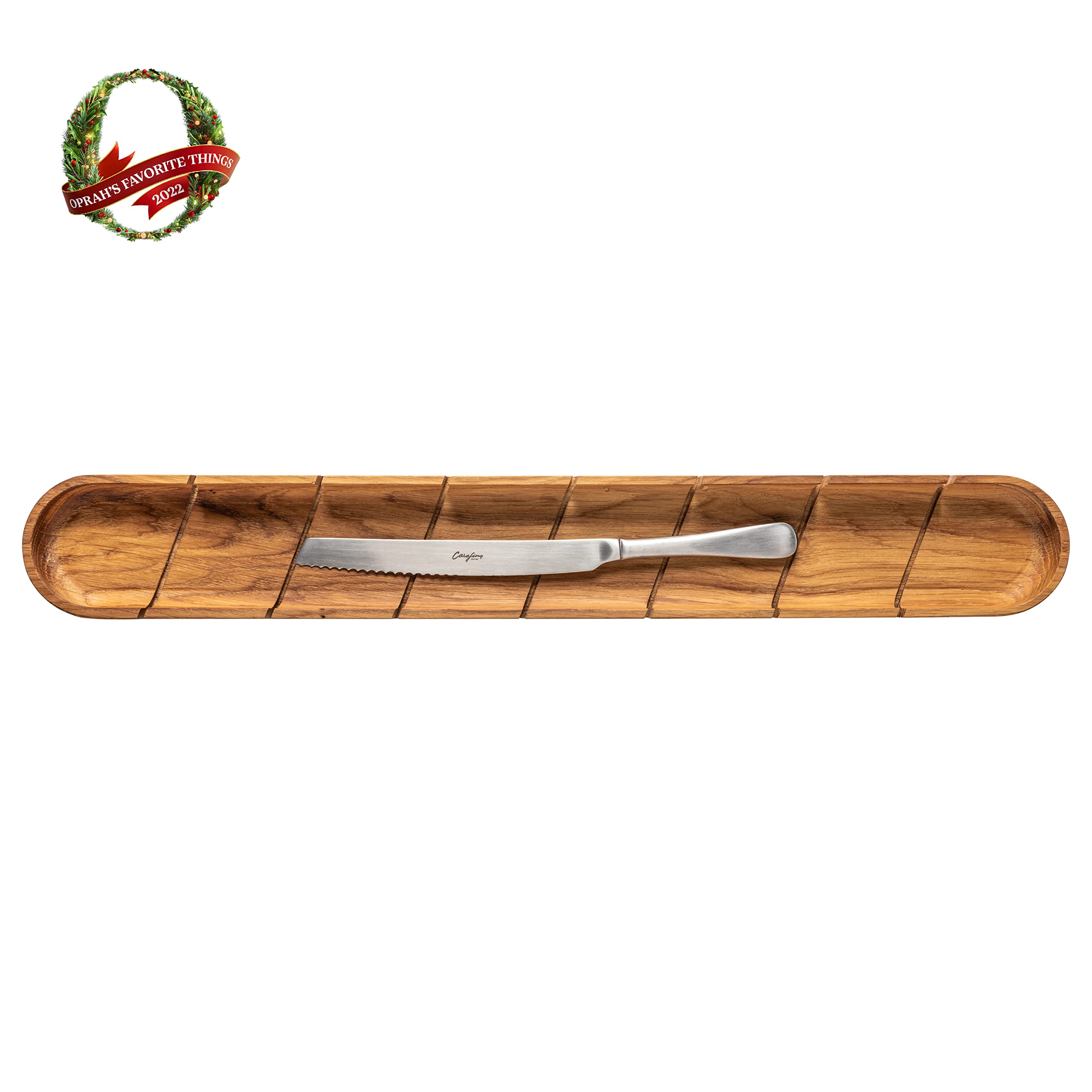 Casafina, Pacifica collection, Tableware Cutlery, Gift oak baguette cutting board with bread knife