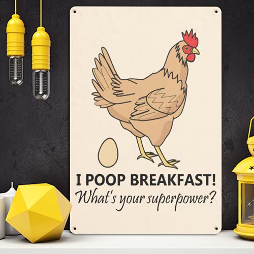 Chicken Coops Signs Chicken Signs Breakfast Funny Design Metal Signs Chicken Decor Farm Sign 8 X 12 Inches
