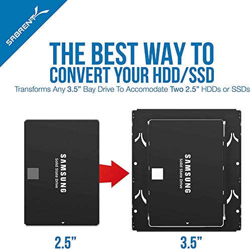 SABRENT 2.5 Inch to 3.5 Inch Internal Hard Disk Drive Mounting Bracket Kit (BK-HDDH)