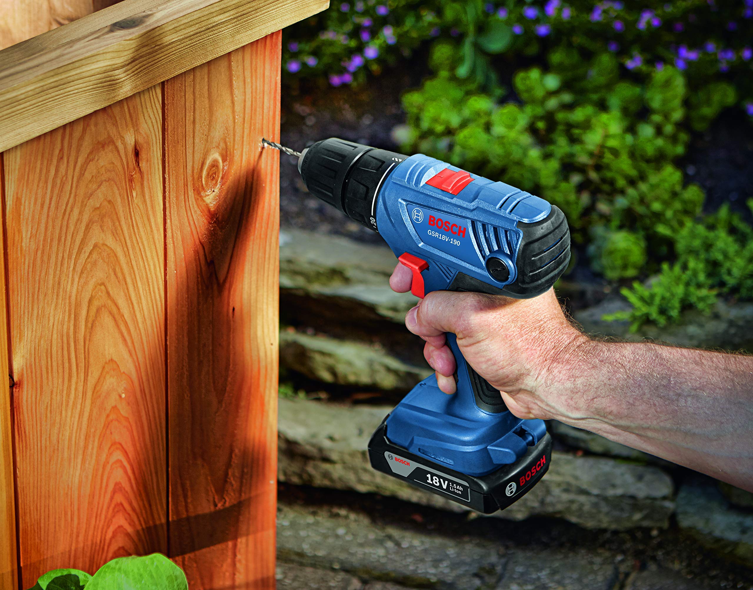 BOSCH GSR18V-190B22-RT 18V Compact 18-Volt Cordless 1/2-inch Drill/Driver Kit (Renewed)