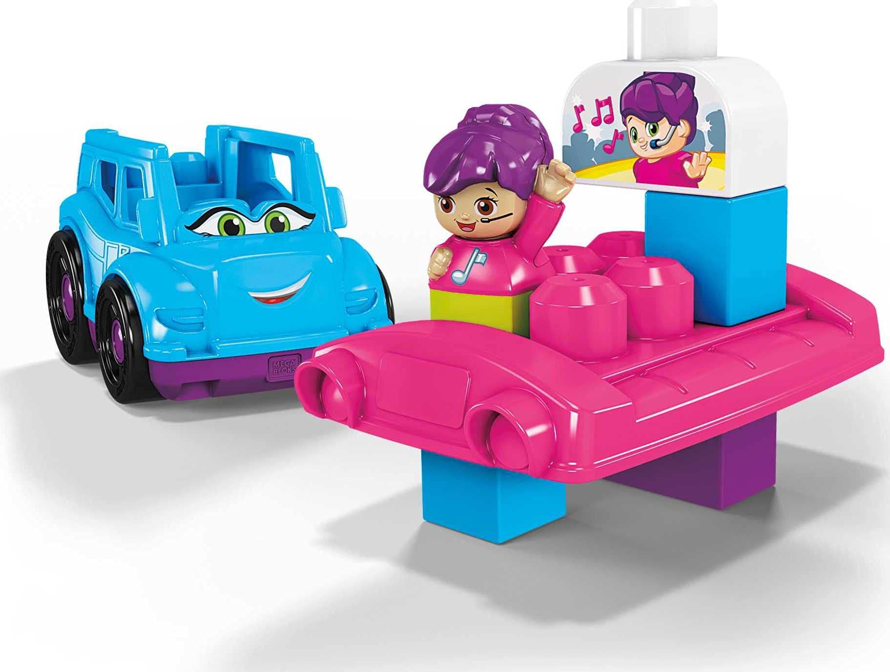 Mega Bloks First Builders Tina Tour Bus with Big Building Blocks, Building Toys for Toddlers (6 Pieces)