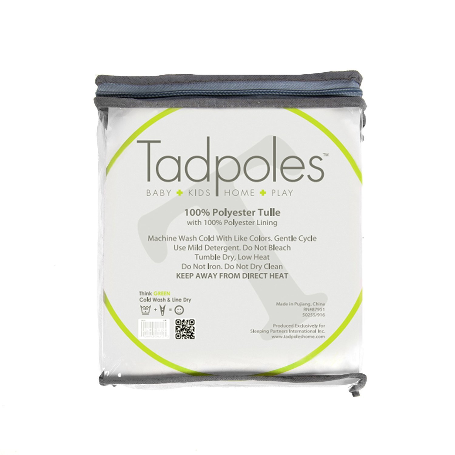 Tadpoles Triple Layer Tulle Crib Skirt | 28" x 52" with a 16" Drop | Made of 100% Polyester Panels, 80% Polyester & 20% Cotton Lining | Soft, Smooth & Durable | Ideal for Babies | White