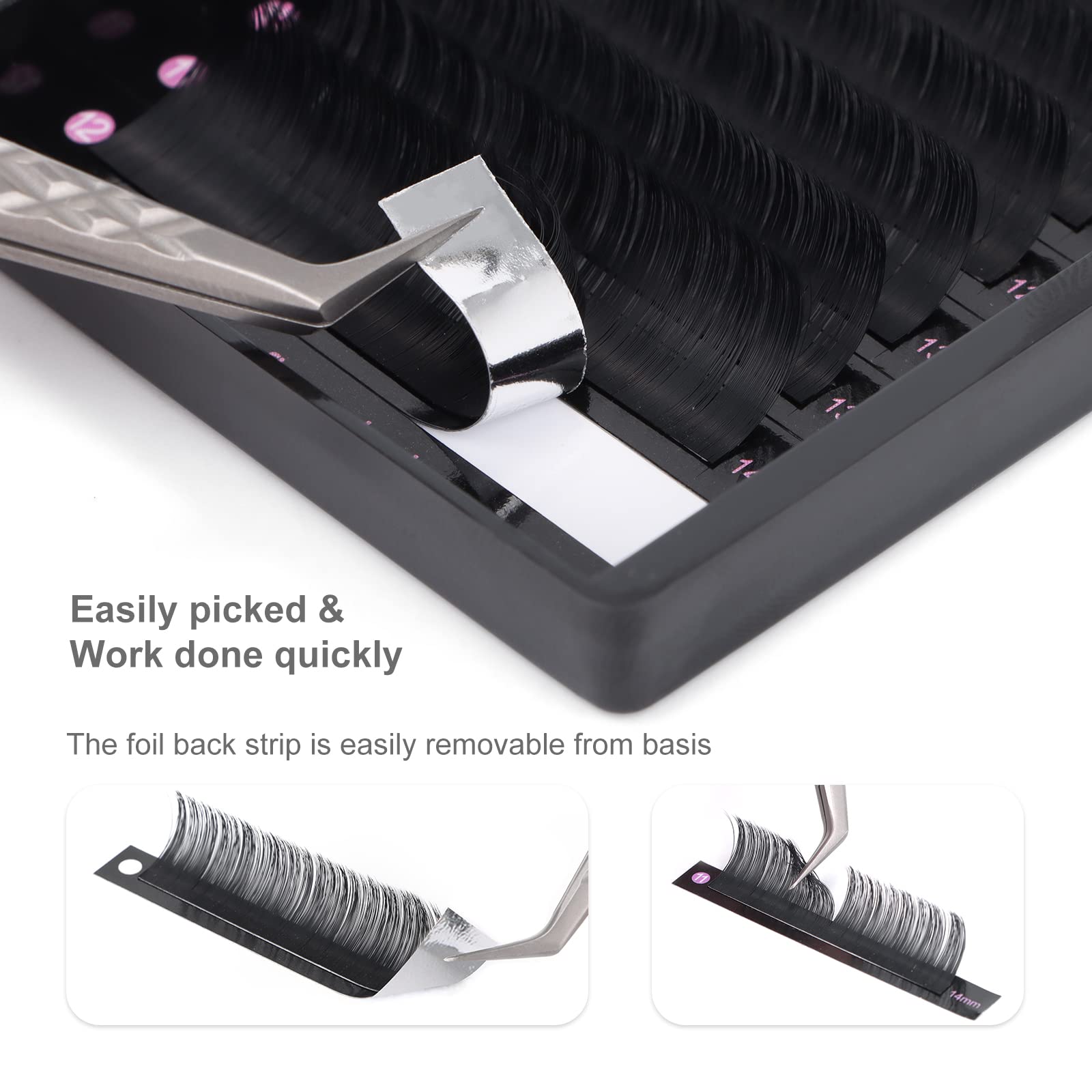 DF Lash Extension Volume Lashes Extension 0.05 CC Curl 8-15mm Mixed Tray Individual lash Extensions Classic Lash Extensions Soft Matte Black Single Eyelashes Professional Salon Use