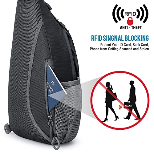 G4Free 10L Hiking Backpack Lightweight Packable Hiking Daypack+RFID Sling Bag Crossbody Sling Backpack Small for Men Women Hiking Outdoor
