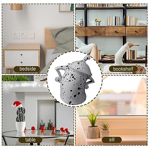 KALKIAM Canister With Attitude | Large Ceramics Jar with Lid | Cute Food Storage Jar with Airtight Lid for Kitchen | Perfect for Coffee Tea Sugar Spices and Halloween Decorations