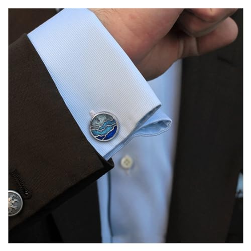 Color Matching Cufflinks Men's Shirts Cuff Buttons Shirt Cuff Nails Shirts Suit Cufflinks (Color : A, Size (A