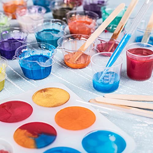 LET'S RESIN Epoxy Mixing Cups Kit,200Pcs Plastic Resin,30ml Disposable Measuring Cups,50 Wooden Stirring Sticks, Dropper, Mixing Cups for Epoxy Resin, Paint Mixing, Jewelry Making