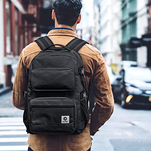 G4Free Travel Work Laptop Backpack for Men Women Heavy Duty Water Resistant Casual Business Daypack Fits 15.6 Inch(Black)