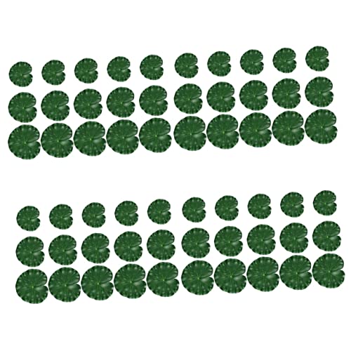 SAFIGLE Floating Lily Pads 60 Pcs Simulated Lotus Leaf Artificiales para Leaf Decor Green Decor Lily Pads for Ponds Lilly Pads Lily Pads Ornaments Floating Pond Decor Simulation Leaf Pool