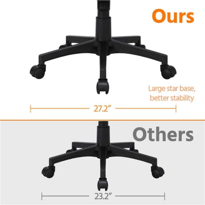 MARURY Big and Tall Office Chair, Adjustable Ergonomic Mesh Swivel Office Chair,360° Freely Rotatable Chair, Modern Soft Comfort Home Office Desk Chair
