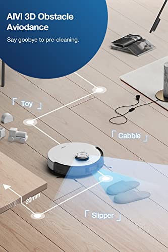 ECOVACS DEEBOT X1 Omni Robot Vacuum and Mop Combo with Self-Emptying, Auto-Wash, Auto-Refill and Auto-Hot Air Drying, 5000Pa Suction, AIVI 3D Obstacle Avoidance, Built-in YIKO Voice Assistant, Black