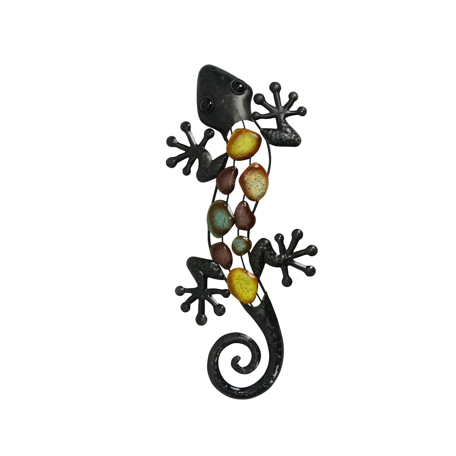 LIFFY Metal Gecko Wall Art Decor, 18 Inches Large Hang Sculpture for Outdoor Patio Decor, Camper Decorations for Inside, Garden Art Lizard for Bedroom, Living Room, Fence, Yard