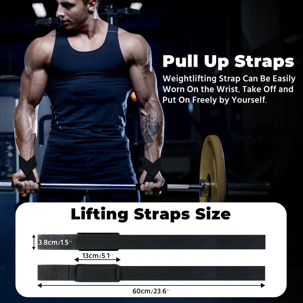 Lifting Straps, Weightlifting Straps, Deadlift Straps with Padded Neoprene for Power Lifting, Bodybuilding, Gym Workout, Strength Training & Fitness Workout,Powerlifting, Resistance - Dark Green