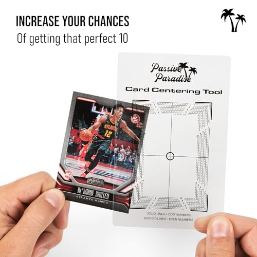 Passive Paradise Card Grading Centering Tool Set - Magnifying Tool & Cleaning Cloth Included - Sports Trading Card Submission Pre-Inspection Kit