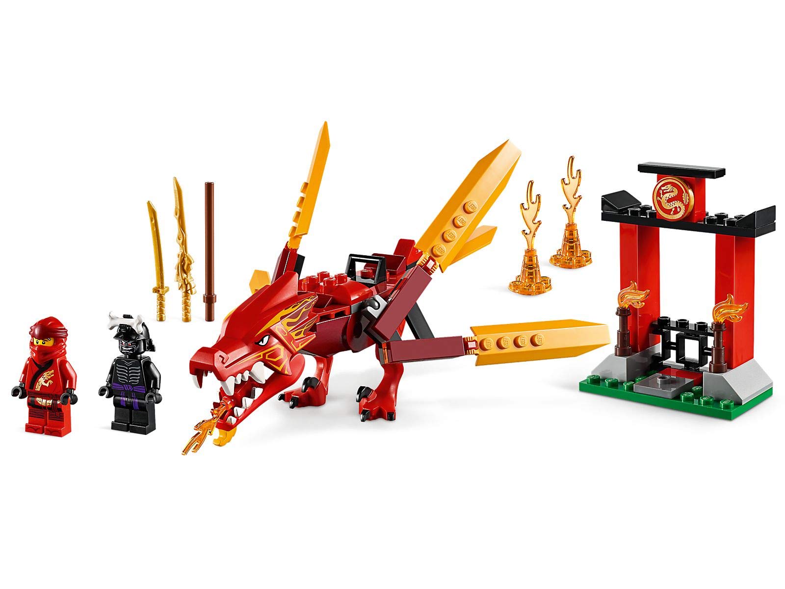 LEGO NINJAGO Legacy Kai’s Fire Dragon 71701 Dragon Toy Figure Building Kit (81 Pieces)