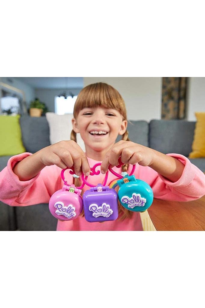 Polly Pocket Tiny Pocket Places Polly Playground Compact with Removable Swing, Photo Customization, Reveals, Micro Polly Doll and Sticker Sheet