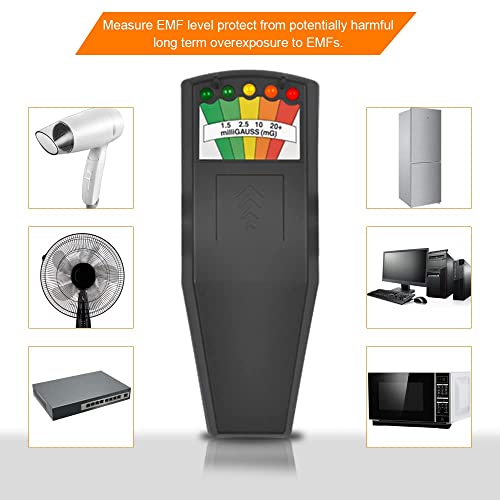 EMF Meter, 5 LED Magnetic Field Detector, Ghost Hunting Equipment Tester for Home, Office & Outdoor Inspections