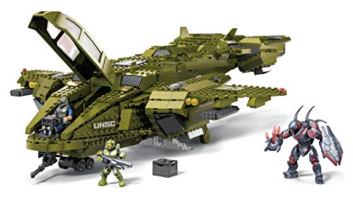 MEGA Halo Toy Building Sets, Pelican Inbound Vehicle with 2024 Pieces, 3 Micro Action Figures and Accessories, for Collectors