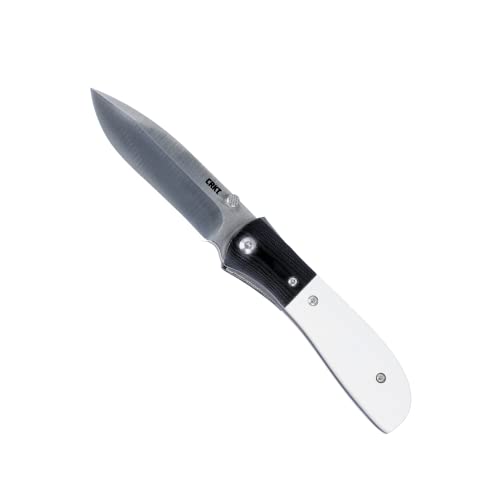 CRKT M4-02M EDC Folding Pocket Knife: Assisted Opening Everyday Carry, Plain Edge, Liner Lock, Resin Infused Fiber Handle w/ G10 Bolster