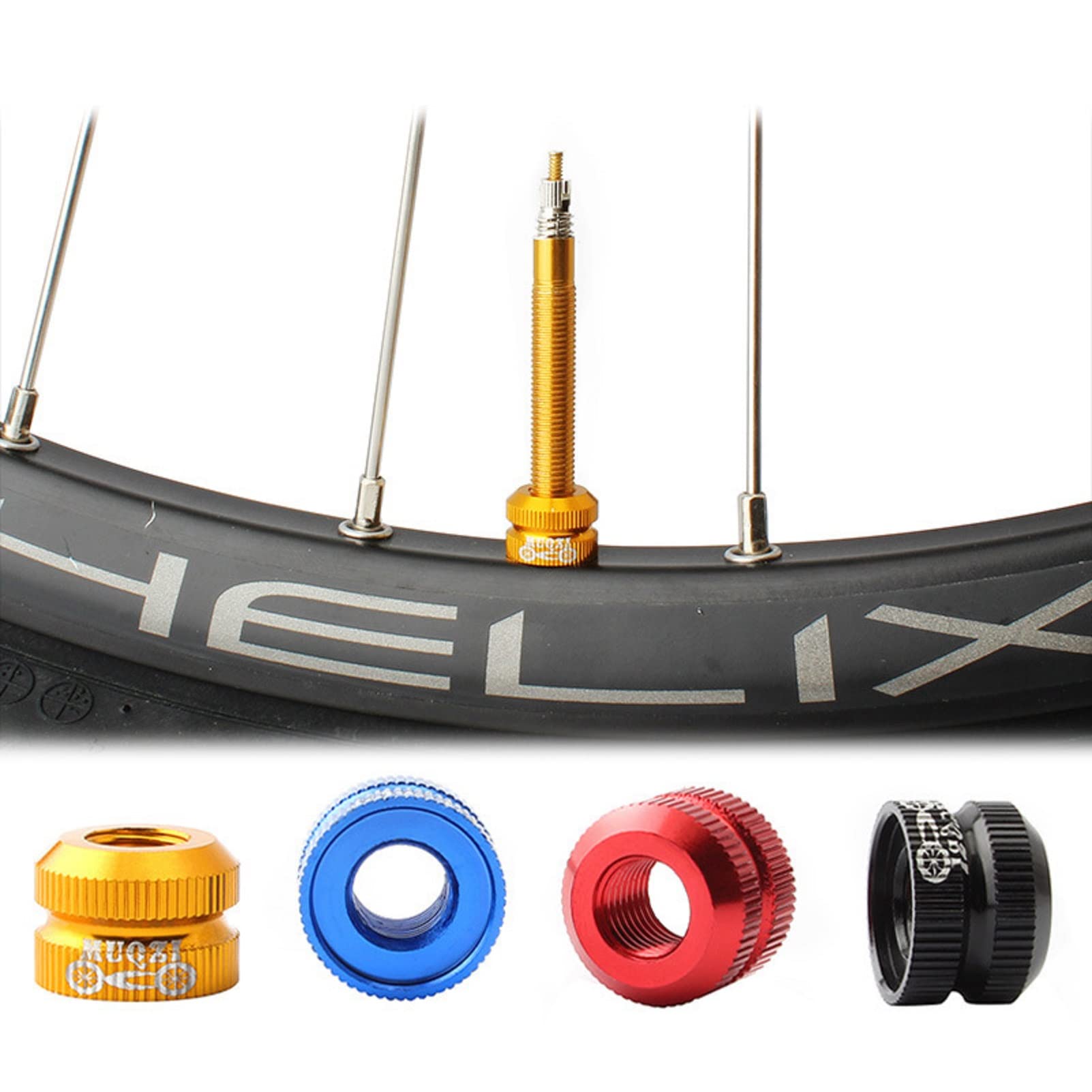 Bicyle Inner Tube Valve Nuts?Bike Hub Flanged Axle Nut with Sealed O Ring for Most Mountain Bikes Road Bikes (Blue)