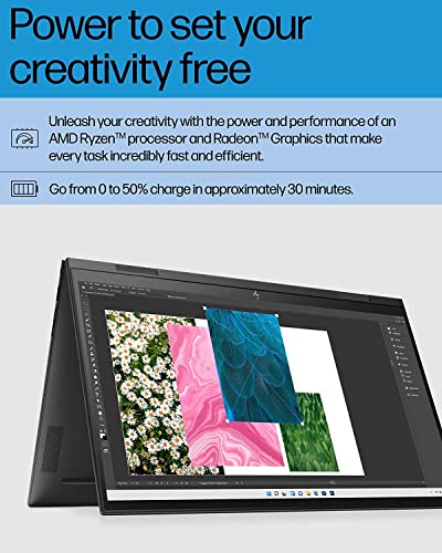 HP 2023 Newest Envy x360 Touchscreen 2-in-1 Laptop, 15.6 Inch Touch Display, AMD Ryzen 7 5825U Processor, AMD Radeon Graphics, 16GB RAM, 512GB SSD, Finger Print Reader, Bluetooth, Wi-Fi, Win 11 Home
