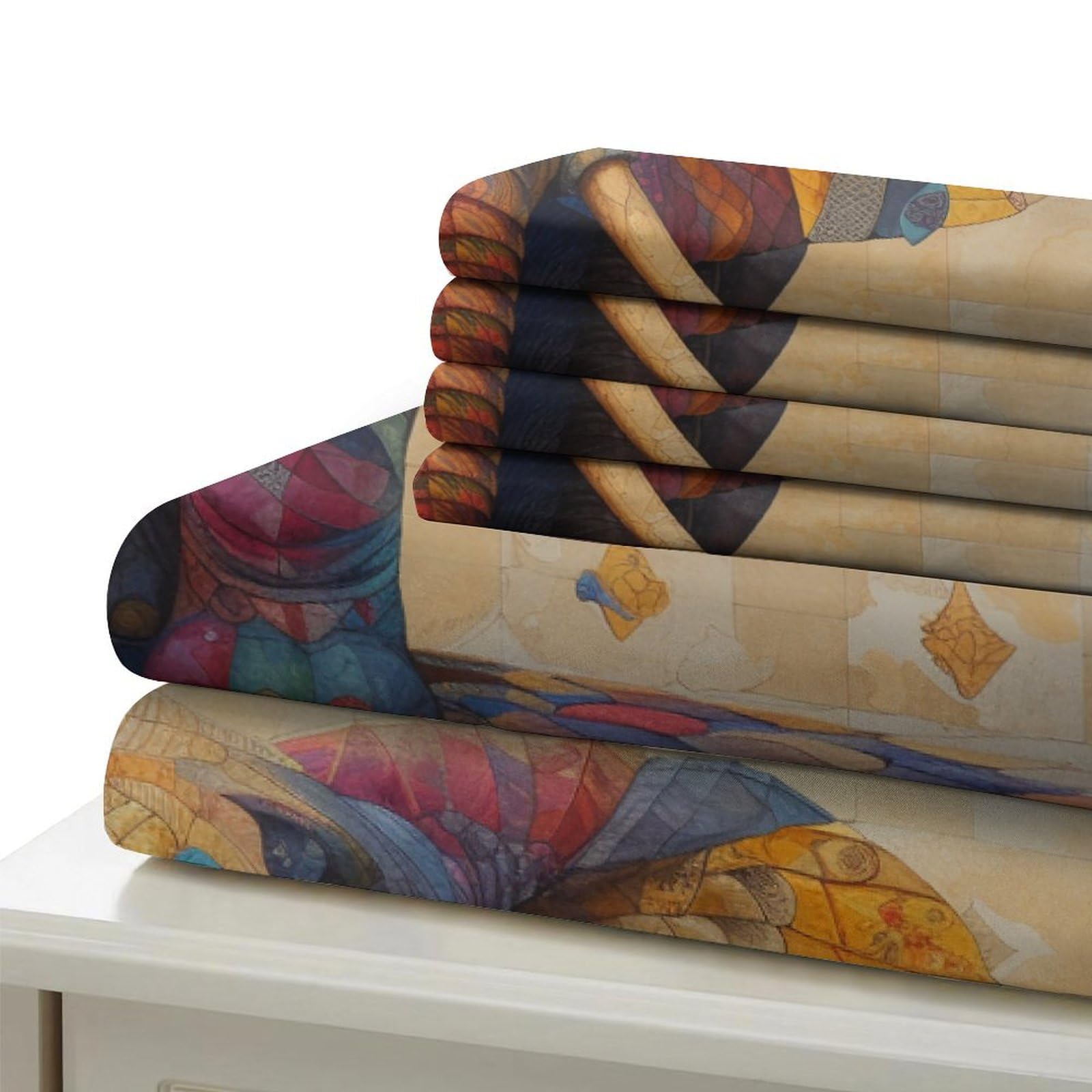 Colorful Elephants Comforter Covers 3D PrintedBeautiful Elephant Bedding Set Quilt Cover Duvet Cover for Childrens And Adults 3 Pieces with Pillowcases Microfiber with Zipper Closure Super King(260x22