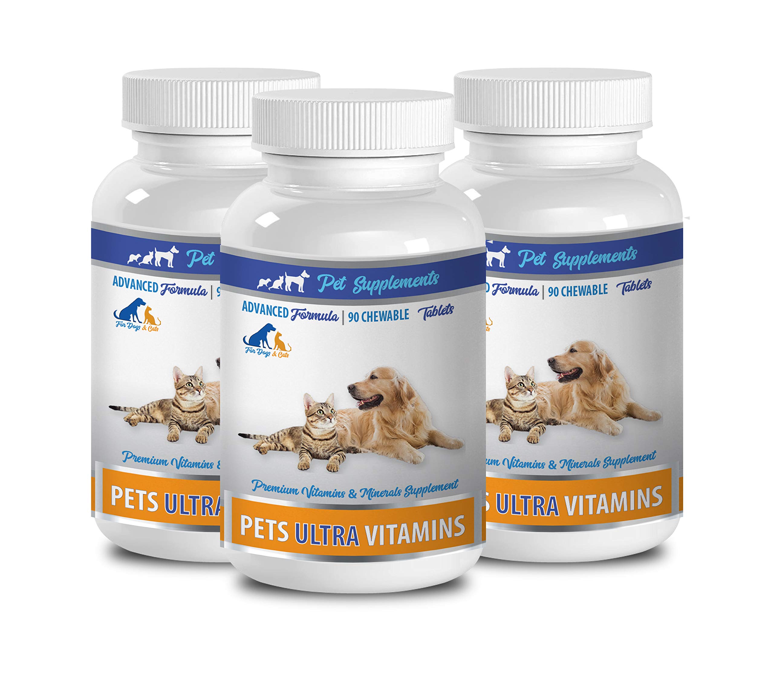 Dog Vitamins for Skin and Coat - Ultra Vitamins for Pets - Dogs and Cats - Powerful Minerals - Dog Vitamin b Supplement - 3 Bottle (270 Chews)