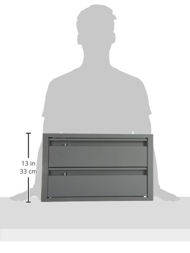 Kargo Master 40070 Grey 20" W x 12" H x 13.5" D Steel 2 Drawer Cabinet