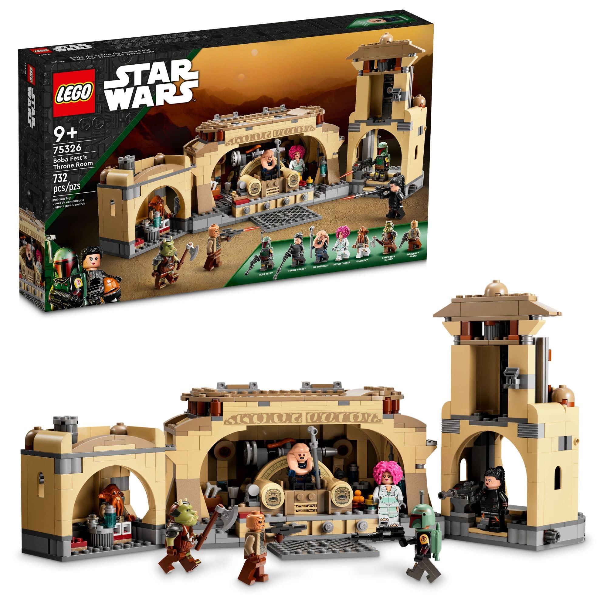 LEGO Star Wars Boba Fettâs Throne Room Building Kit 75326, with Jabba The Hutt Palace and 7 Minifigures, Star Wars Building Set, Great Gift for Star Wars Fans, Boys, Girls, Kids Age 7+ Years Old