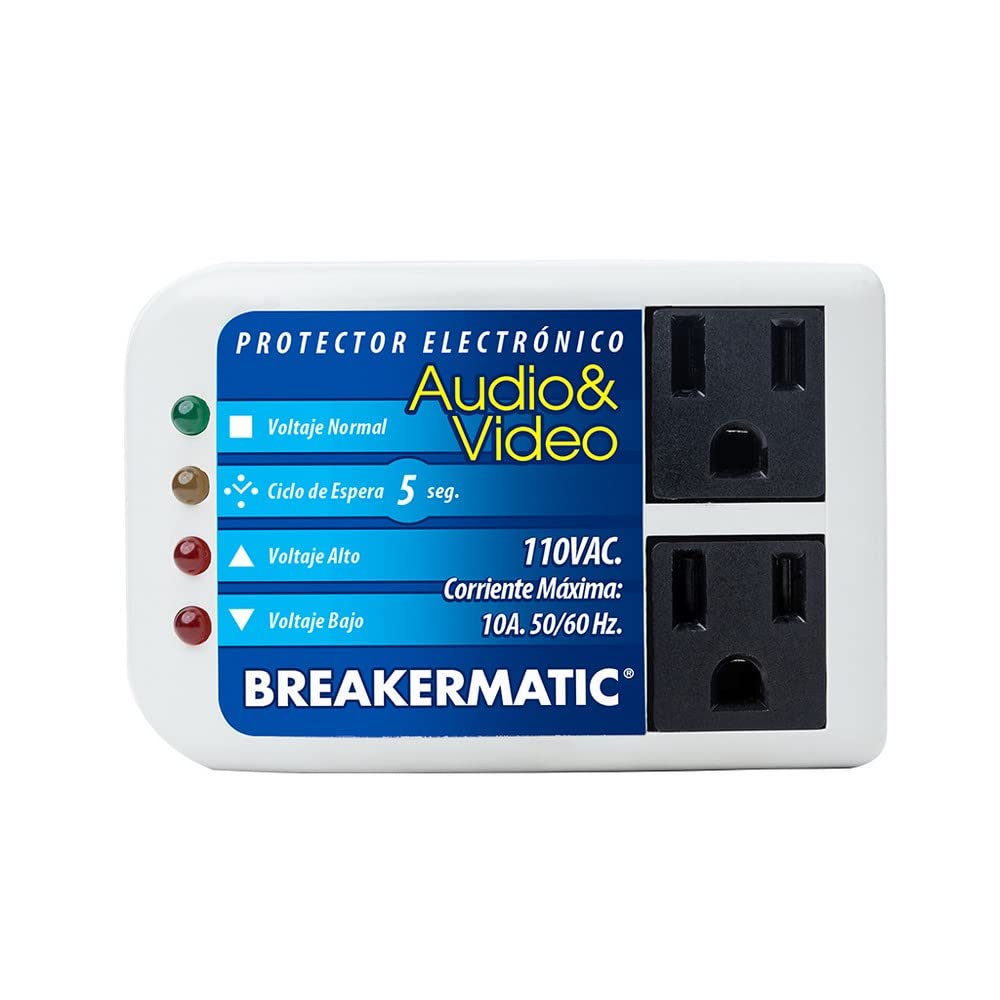 Breakermatic Voltage Protector for Audio and Video Plug-in / 110 Vac / Max Output: 10 A or 1200W / Frequency: 50-60 Hz / Delay time: 5 s (mic150-150uem)
